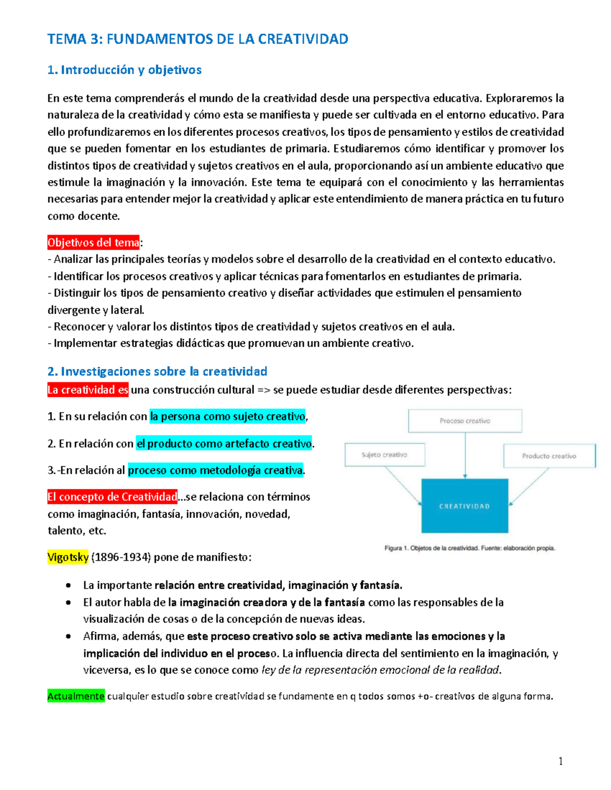 Resumen Tema 3: Fundamentos de la Creatividad en Educación - Studocu