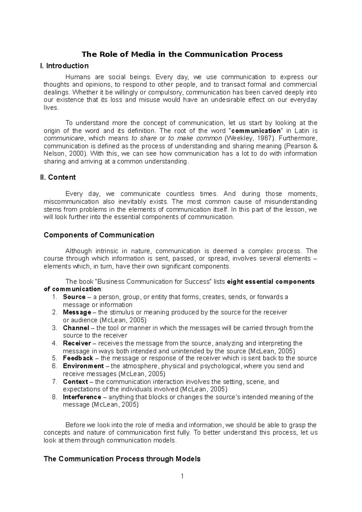 The Influence of Media in the Communication Process: An Exploration ...