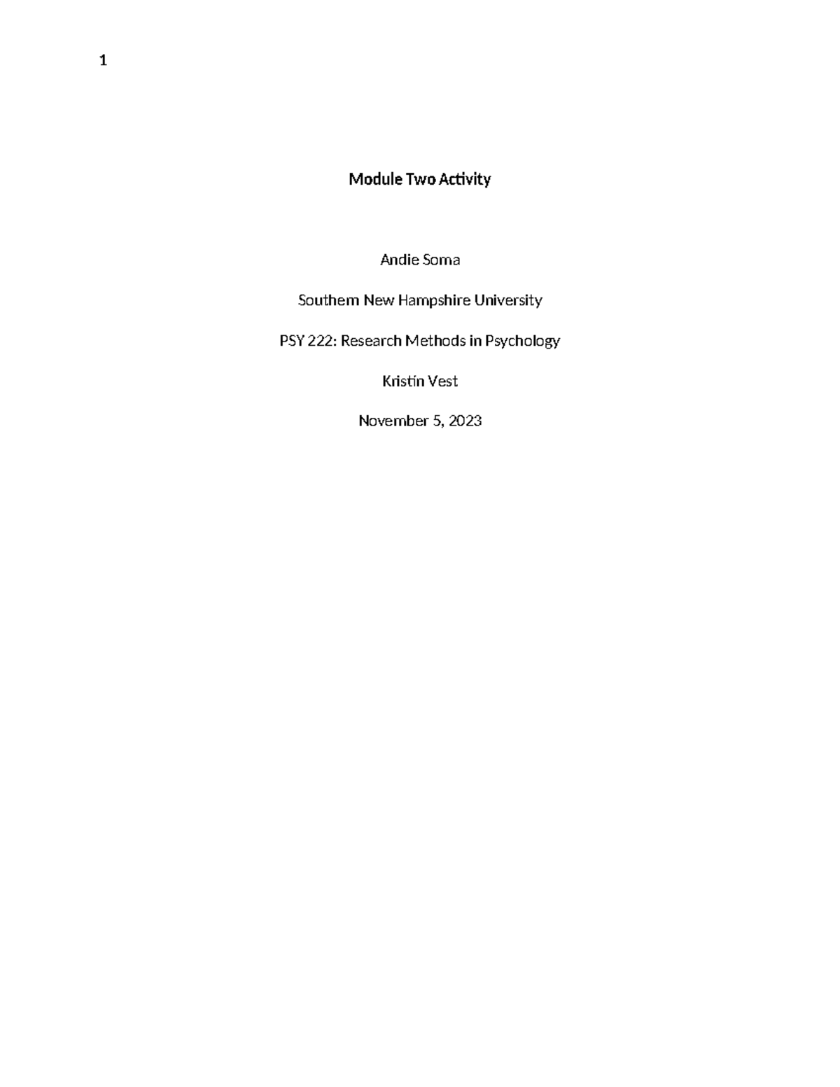 PSY222 Module Two Activity: Scholarly Article Analysis on Wellness ...