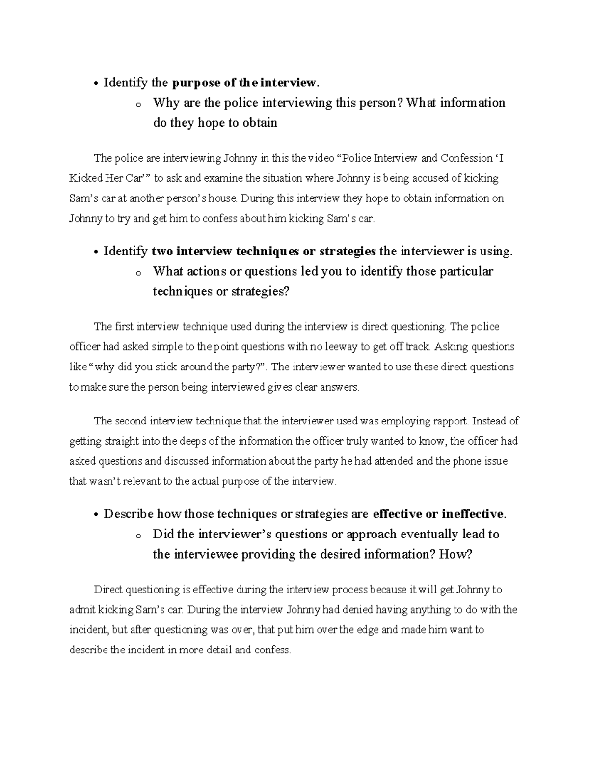 Module 5 Journal: Analyzing Police Interview Techniques and Strategies ...