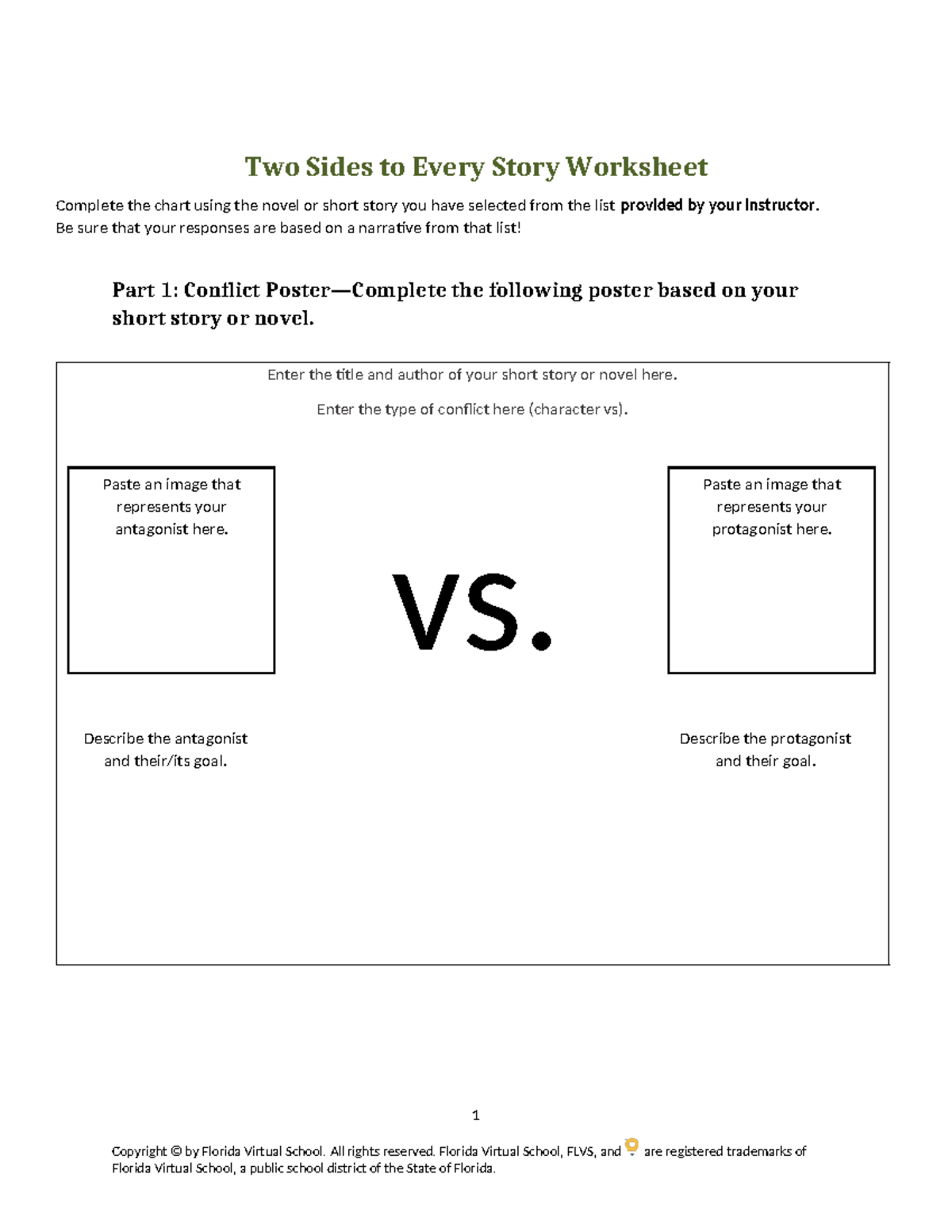 Two Sides to Every Story Worksheet (FLVS) - Studocu