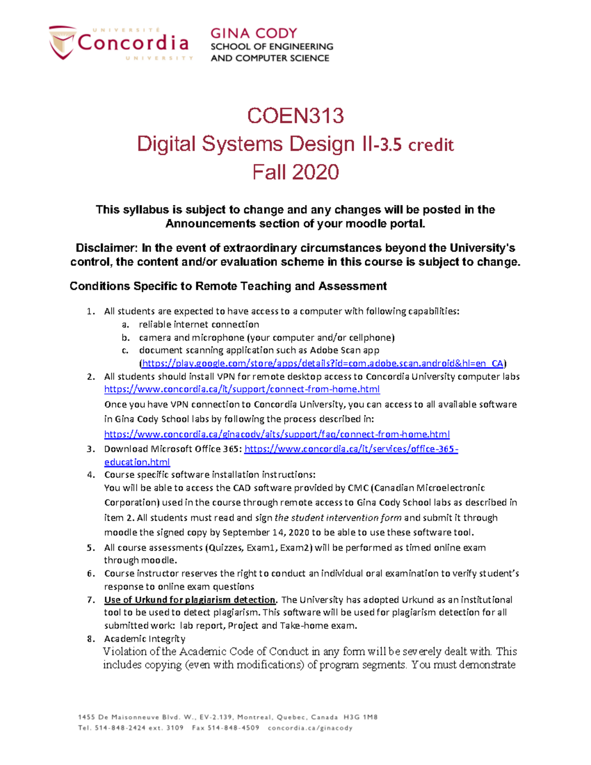 COEN313 courseoutline 2020 tobeposted corrected new - COEN Digital ...