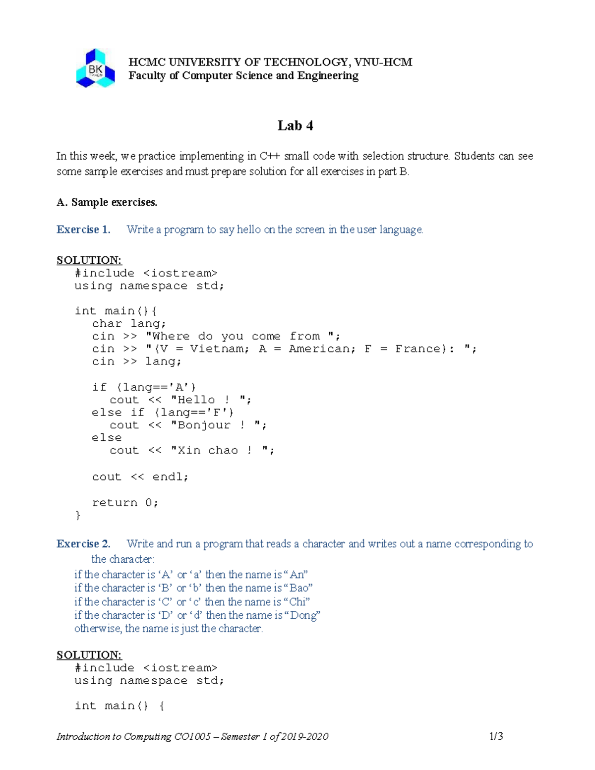 Part 3 Selection - help - HCMC UNIVERSITY OF TECHNOLOGY, VNU-HCM ...