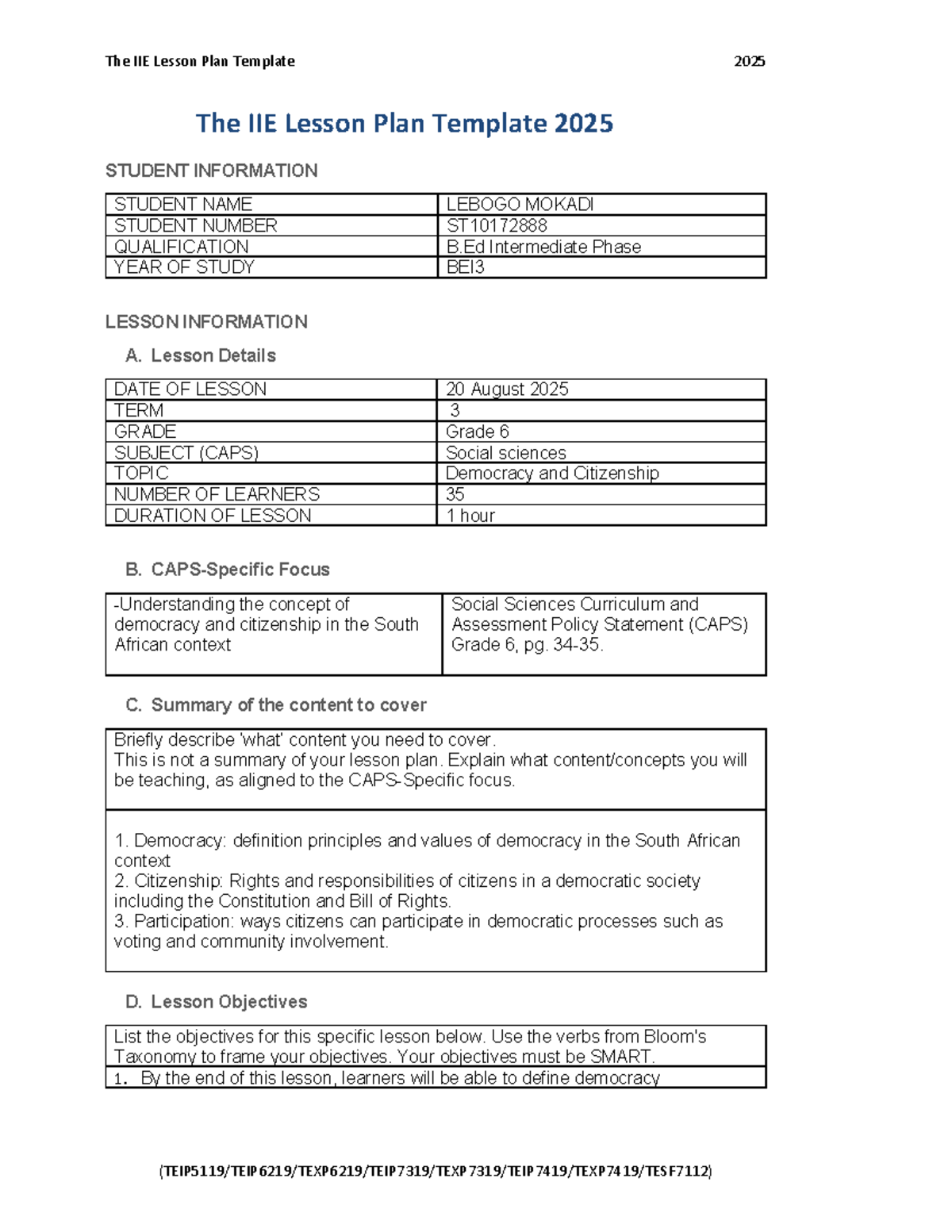 Lesson Plan Templates Tes
