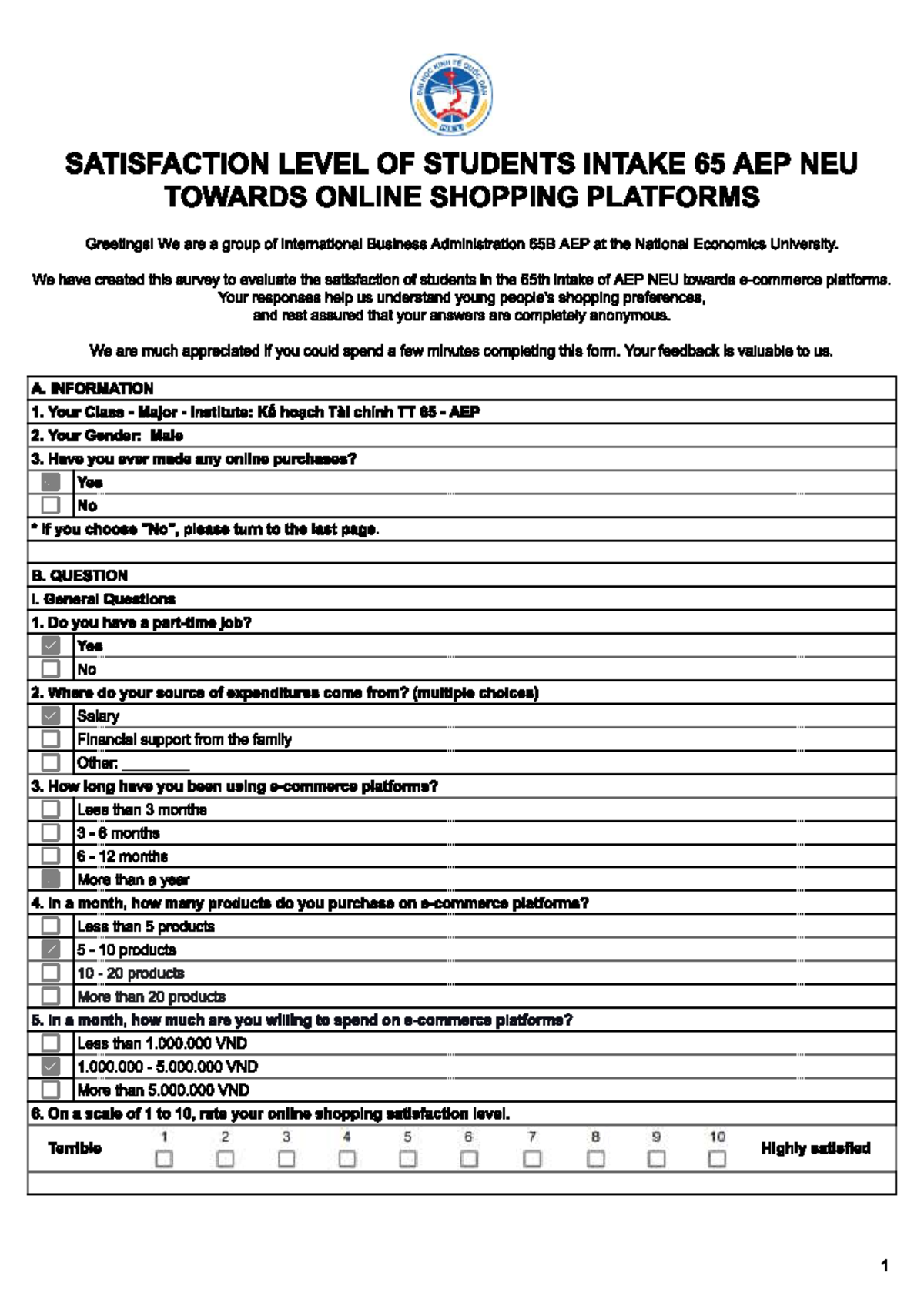 KINH TE QUOCOMN - Survey on Student Satisfaction with Online Shopping ...