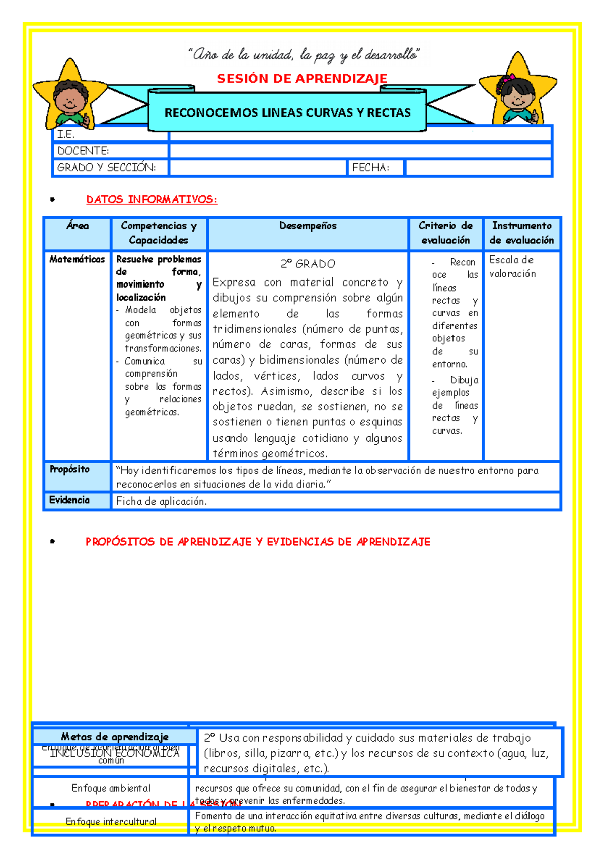 Reconocemos Líneas Curvas y Rectas - 2º Grado Matemáticas - Studocu
