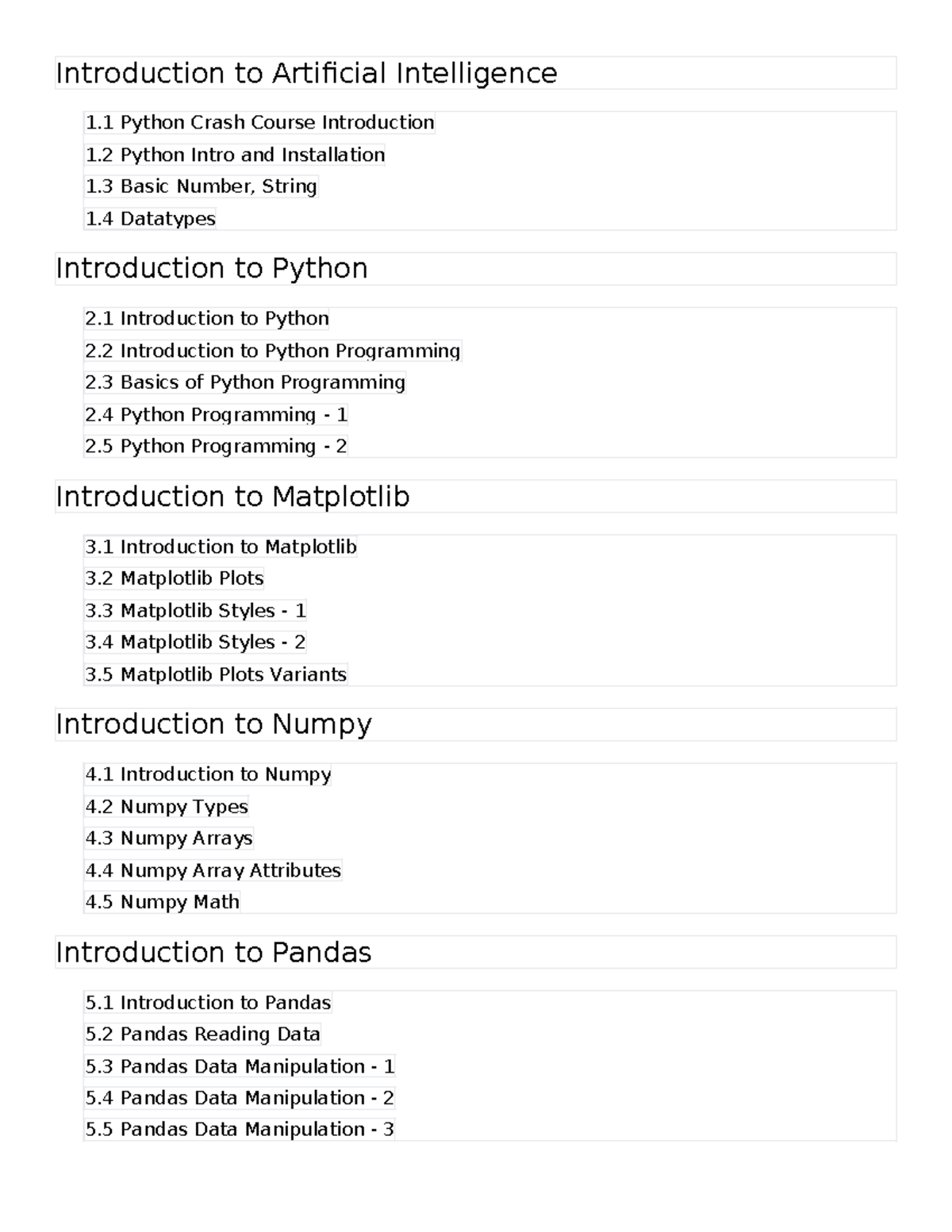 CS101: Introduction to AI - Python, Matplotlib, Numpy, Pandas Guide ...
