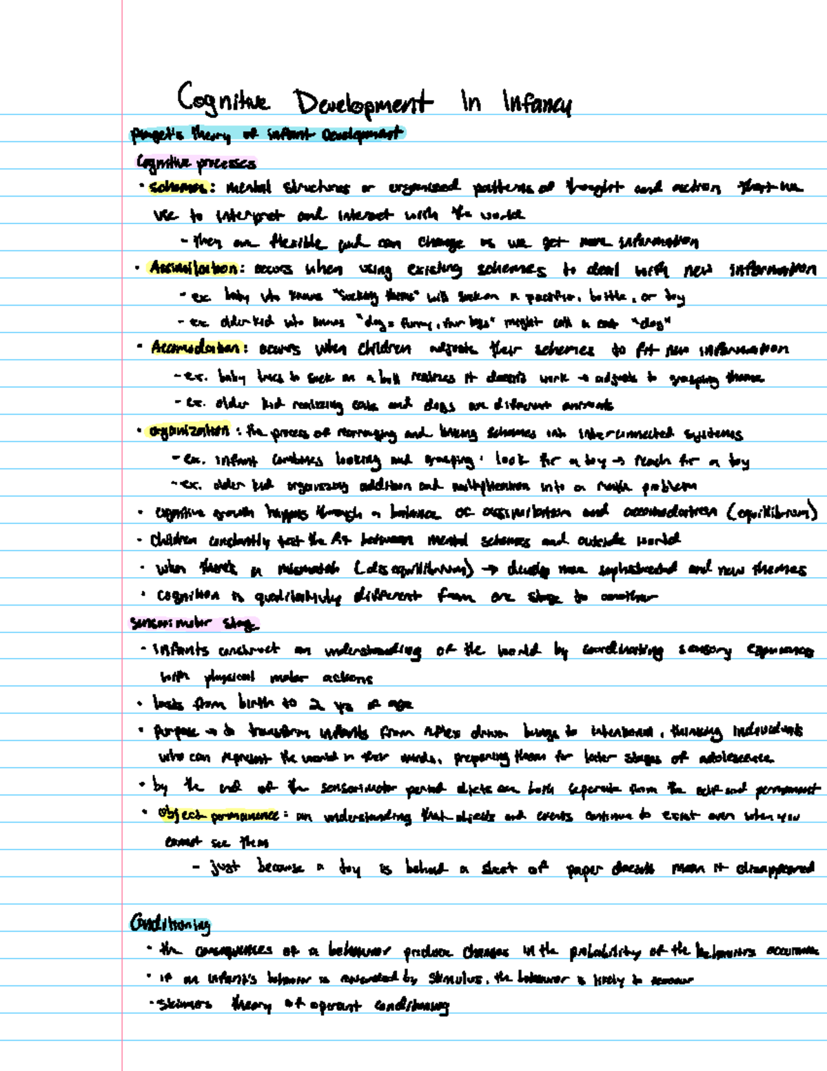 Cognitive Development in Infancy: Key Theories and Concepts (Chapter 5) - Studocu