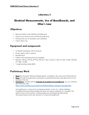 ENG065 LAB7 - ENGR 065 Circuit Theory: Laboratory 7 Laboratory 7 ...