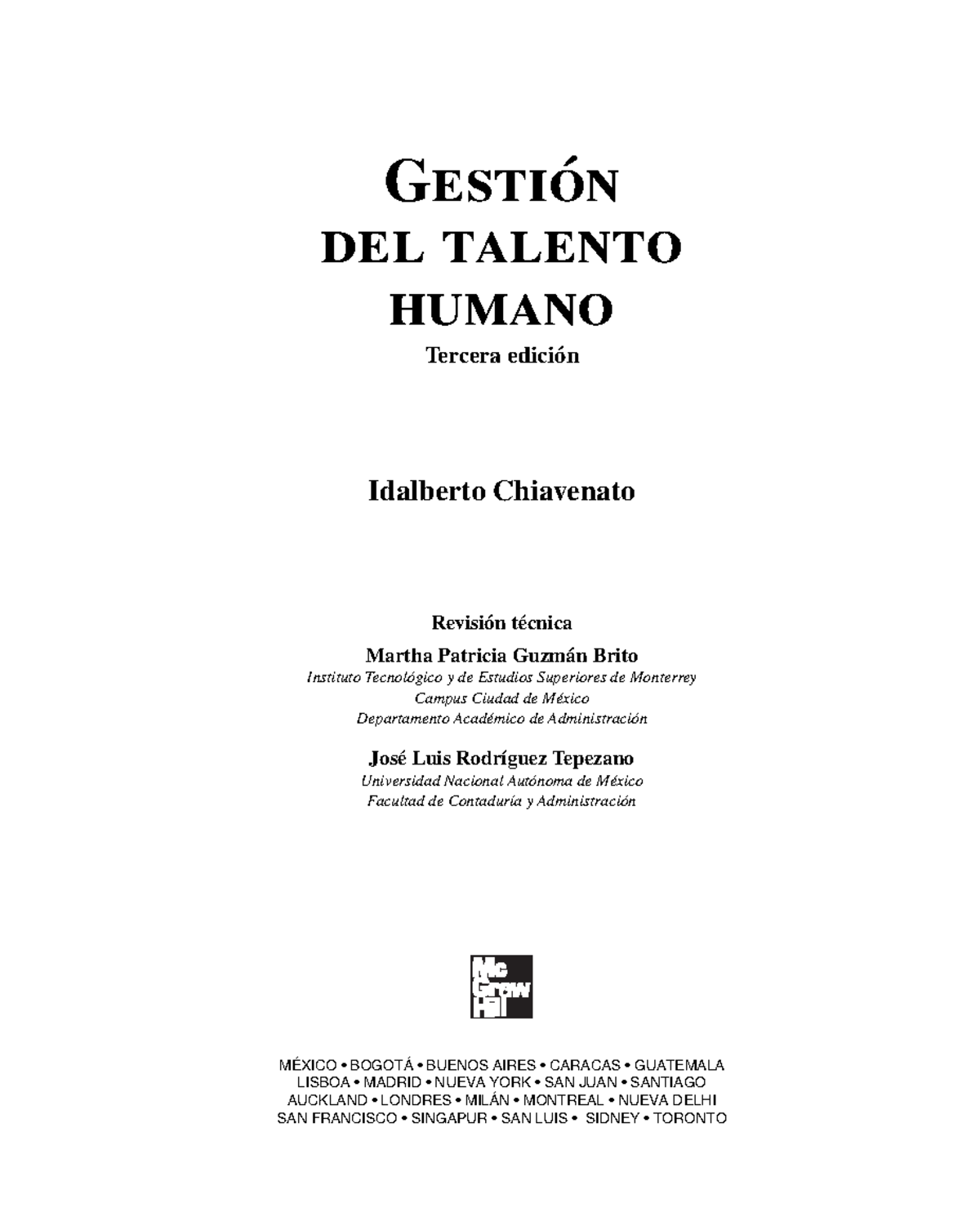 Gestión del Talento Humano - Gestión del talento humano Tercera edición ...