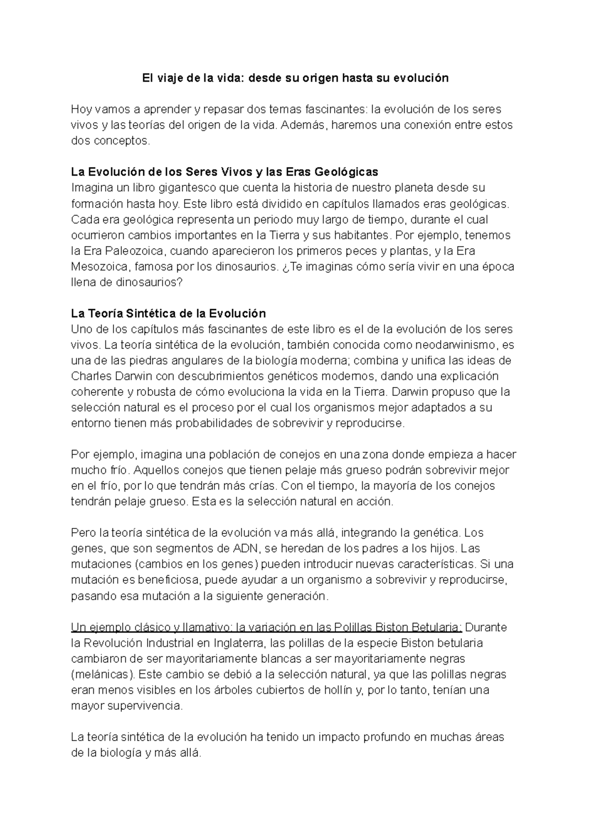 El viaje de la vida - Además, haremos una conexión entre estos dos ...