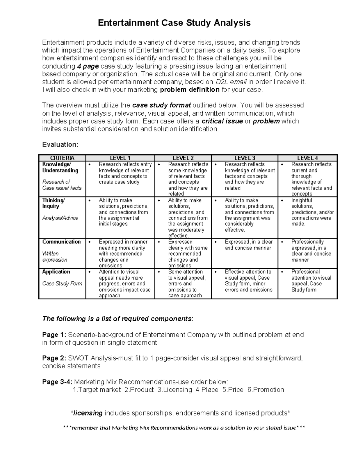 Case Study on Challenges in Entertainment Marketing Strategies - Studocu