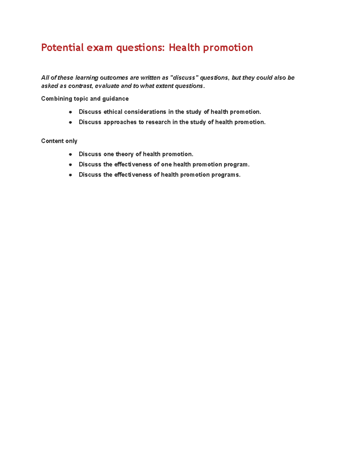 Health Promotion Strategies: Discussing Theories and Effectiveness ...