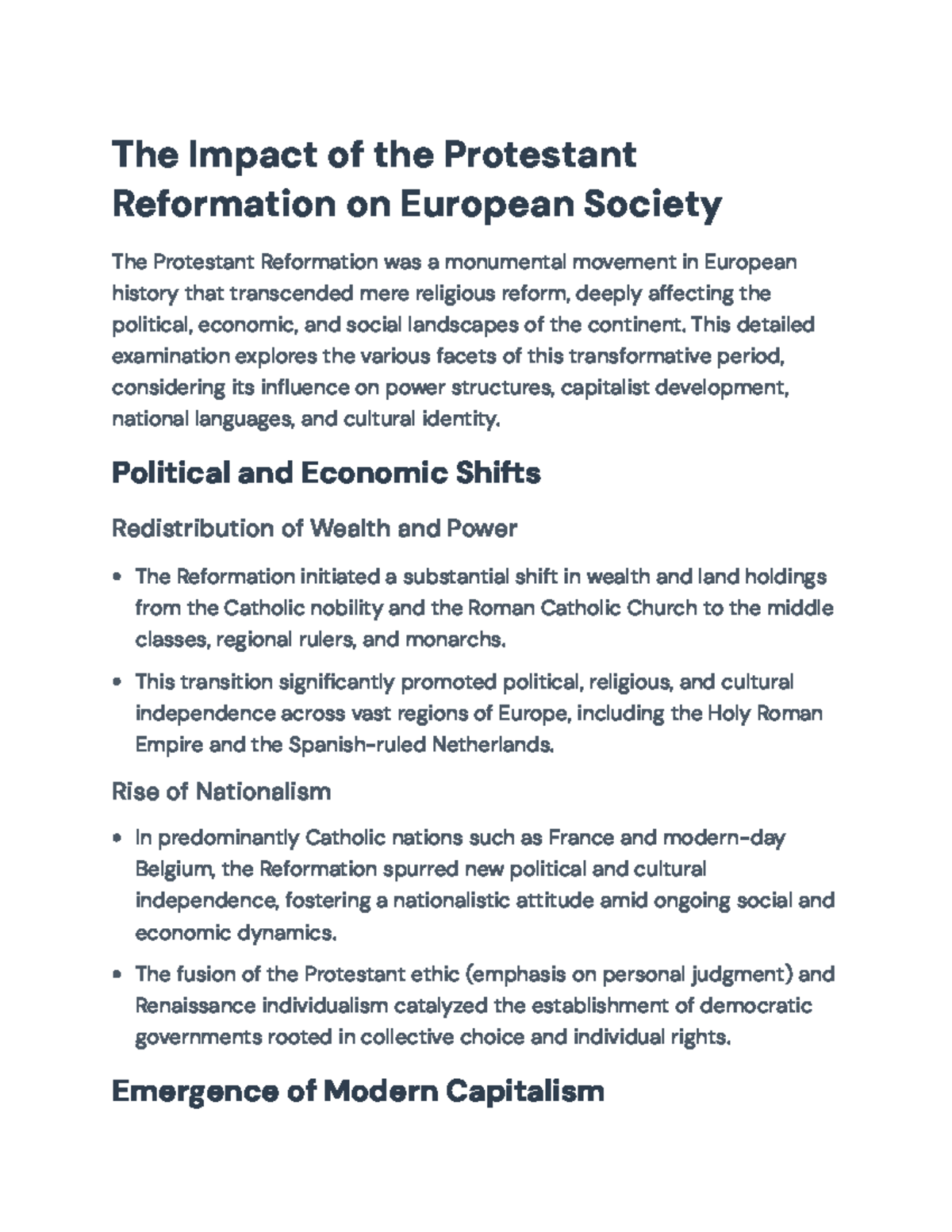 Impact of the Protestant Reformation on European Society: A Detailed ...
