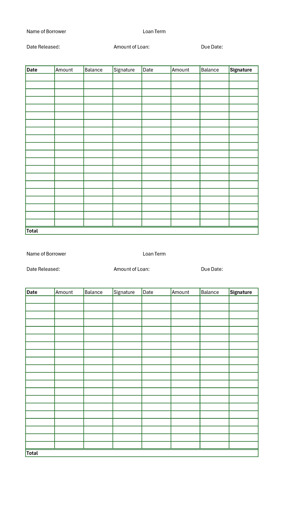 Mark John's Ledger - BSBA Marketing Management - Name of Borrower Loan ...