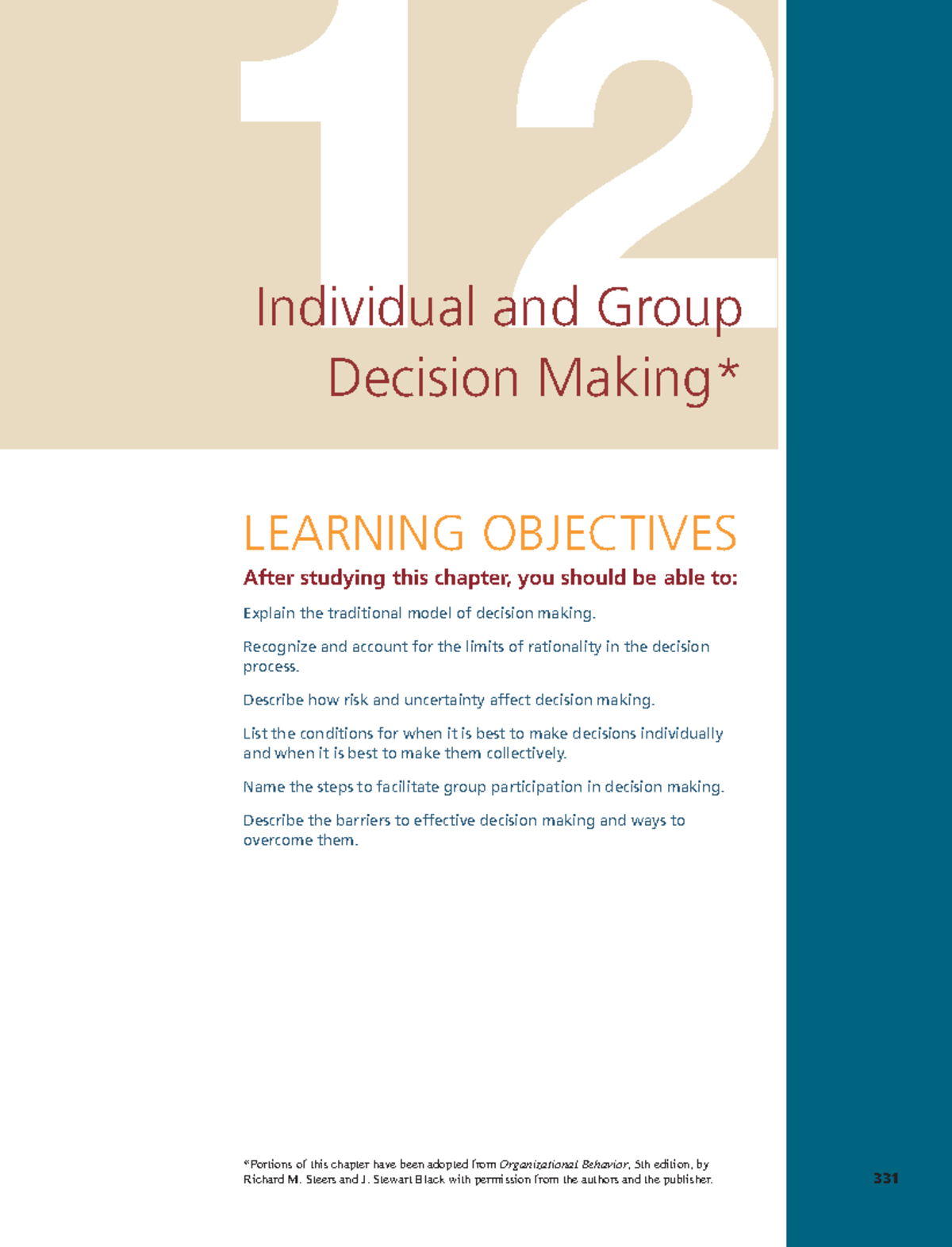 Chapter 12: Individual and Group Decision Making - Key Concepts and ...