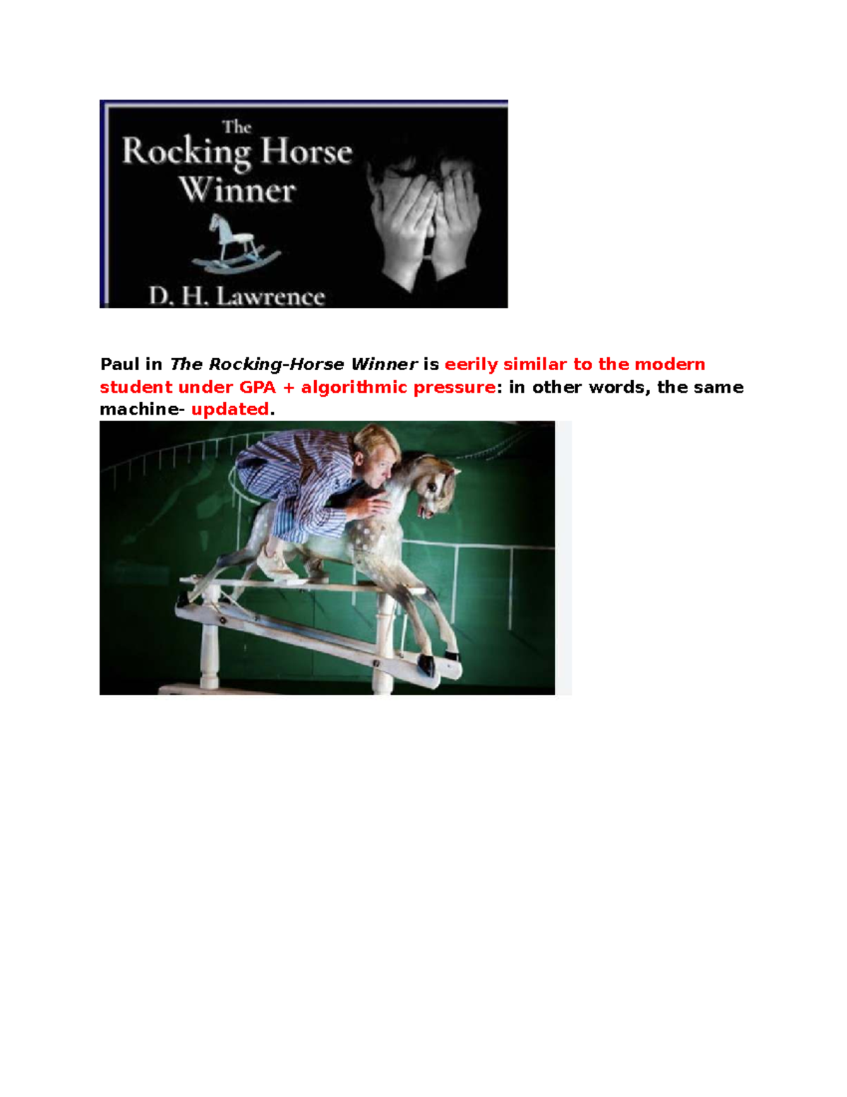 A11. 2026 Lecture 1: The Rocking Horse Winner & Modern Student Anxiety ...