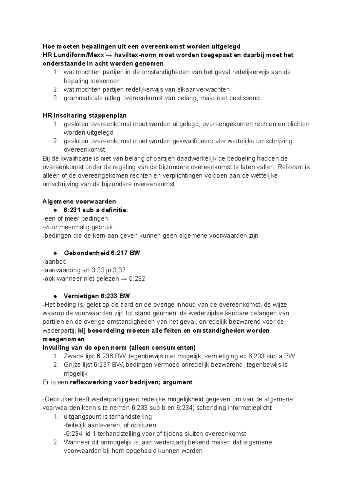 Week 2 Stappenplannen: Uitleg en Toepassing van Overeenkomsten ...
