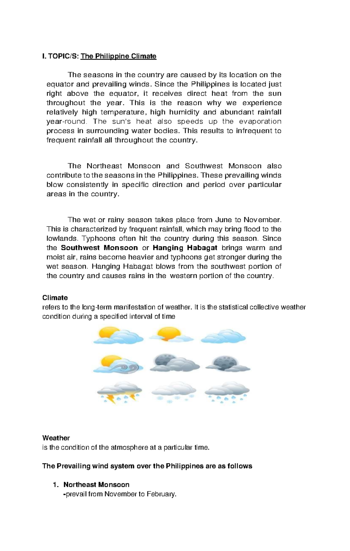LPM AP 7 WEEK 5-6: Understanding the Philippine Climate and Seasons ...