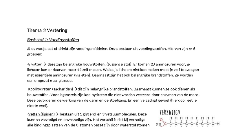 Abf5133: Thema 3 - Vertering en Voedingsstoffen Overzicht - Studeersnel