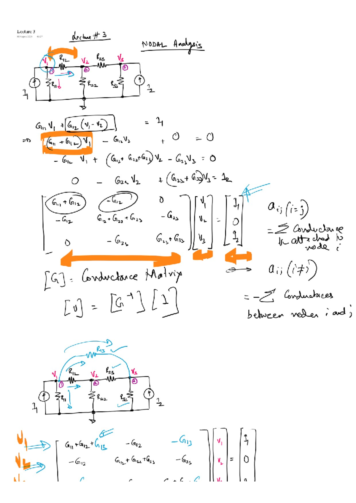 Lecture 3: Nodal Analysis Concepts and Conductance Matrix - Studocu