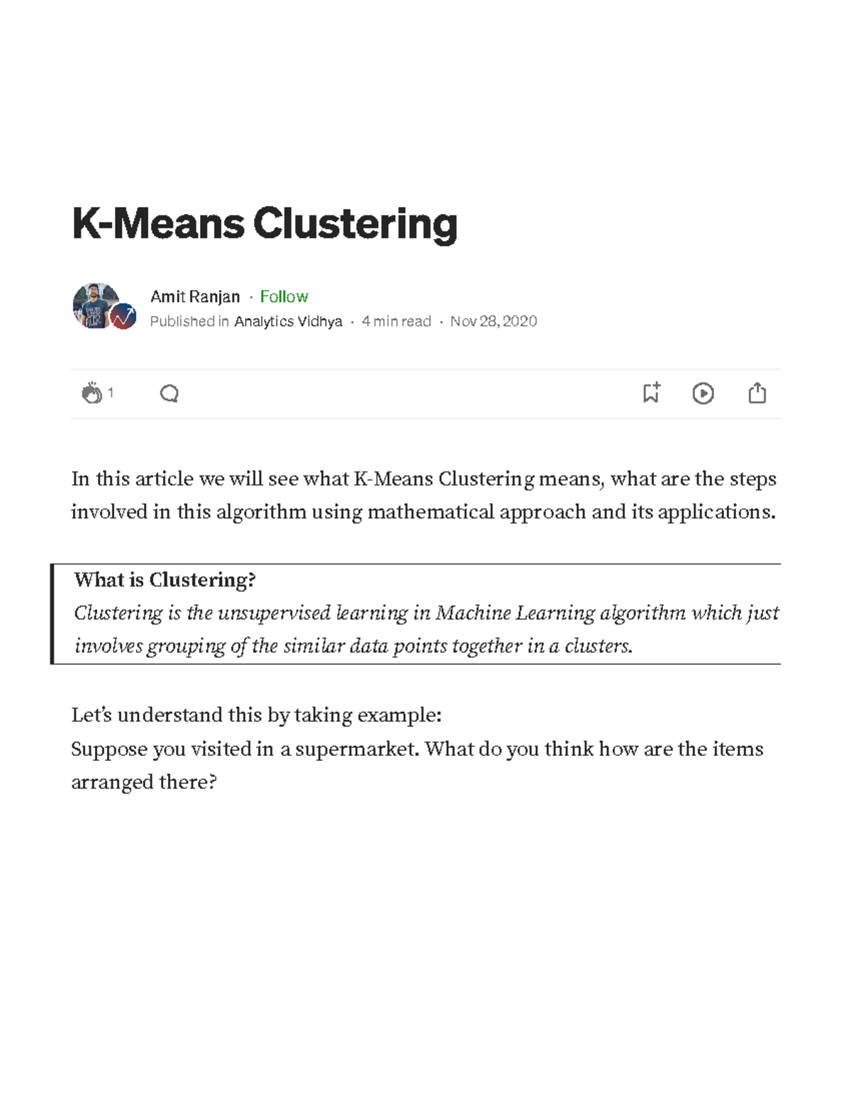 K Means Clustering: Understanding the Algorithm and Its Applications ...