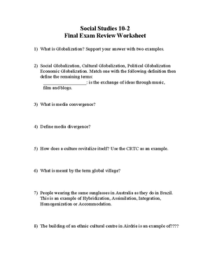 Social Studies - Grade: 10 - High School - Canada - Studocu