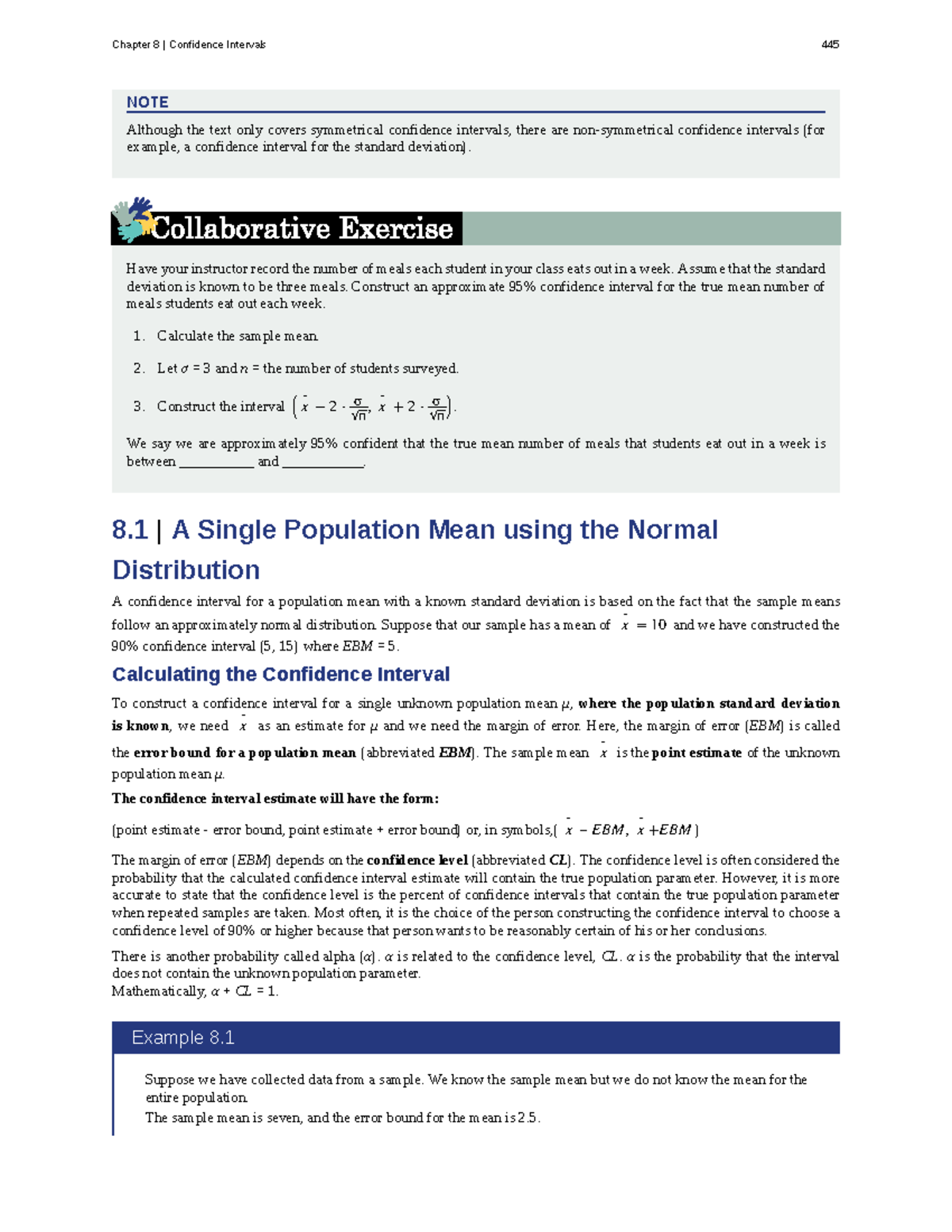 Chapter 8: Confidence Intervals in Introductory Statistics 445 - Studocu