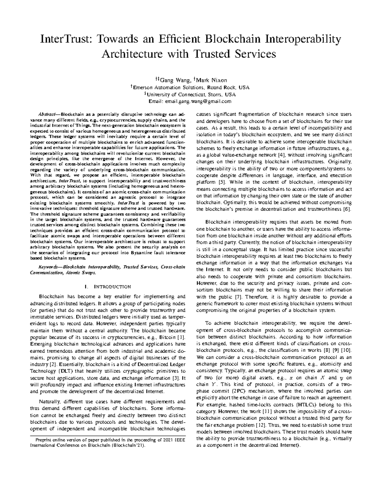 Blockchnrp 02 - Research paper on blockchain - InterTrust: Towards an ...