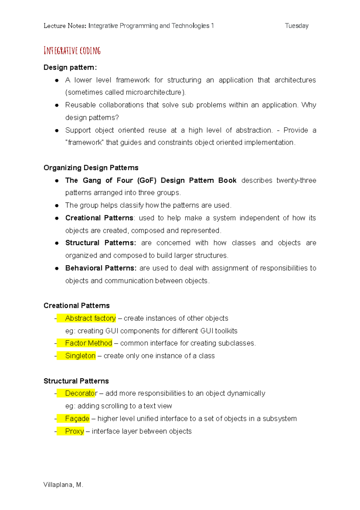 Integrative Coding - Week3(Lecture Notes) - Lecture Notes: Integrative ...