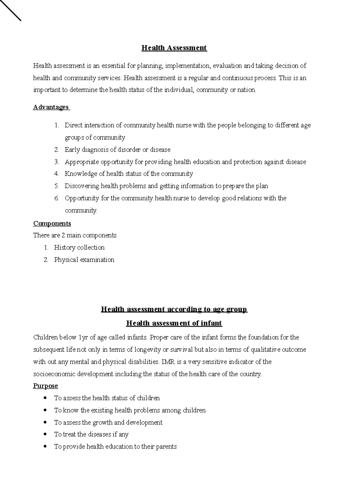 Health Assessment Overview and Procedures for All Ages - Studocu
