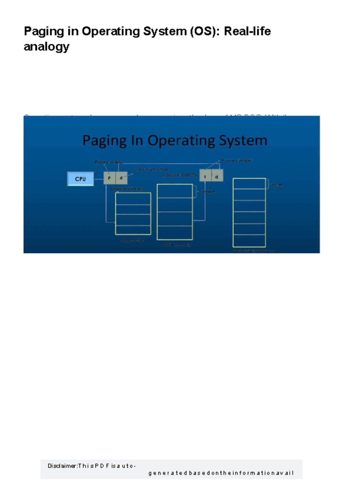 OS 101: Understanding Paging in Operating Systems - Concepts ...