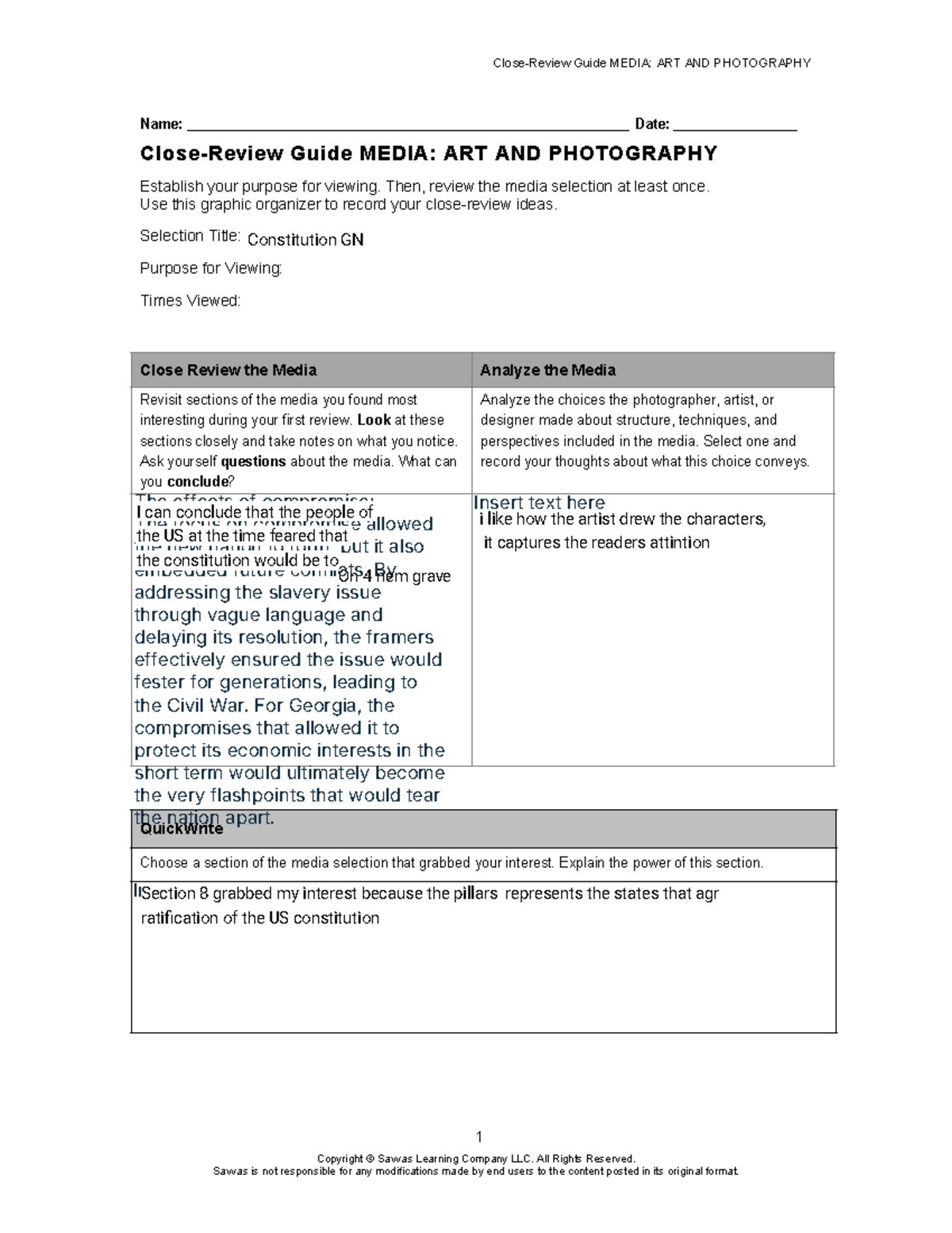 Guide MEDIA: ART AND PHOTOGRAPHY Analysis and Reflection - Studocu