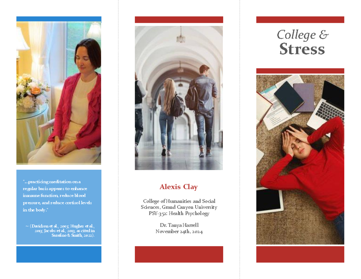 PSY 352 Health Psychology: Stress Management Insights Brochure - Studocu