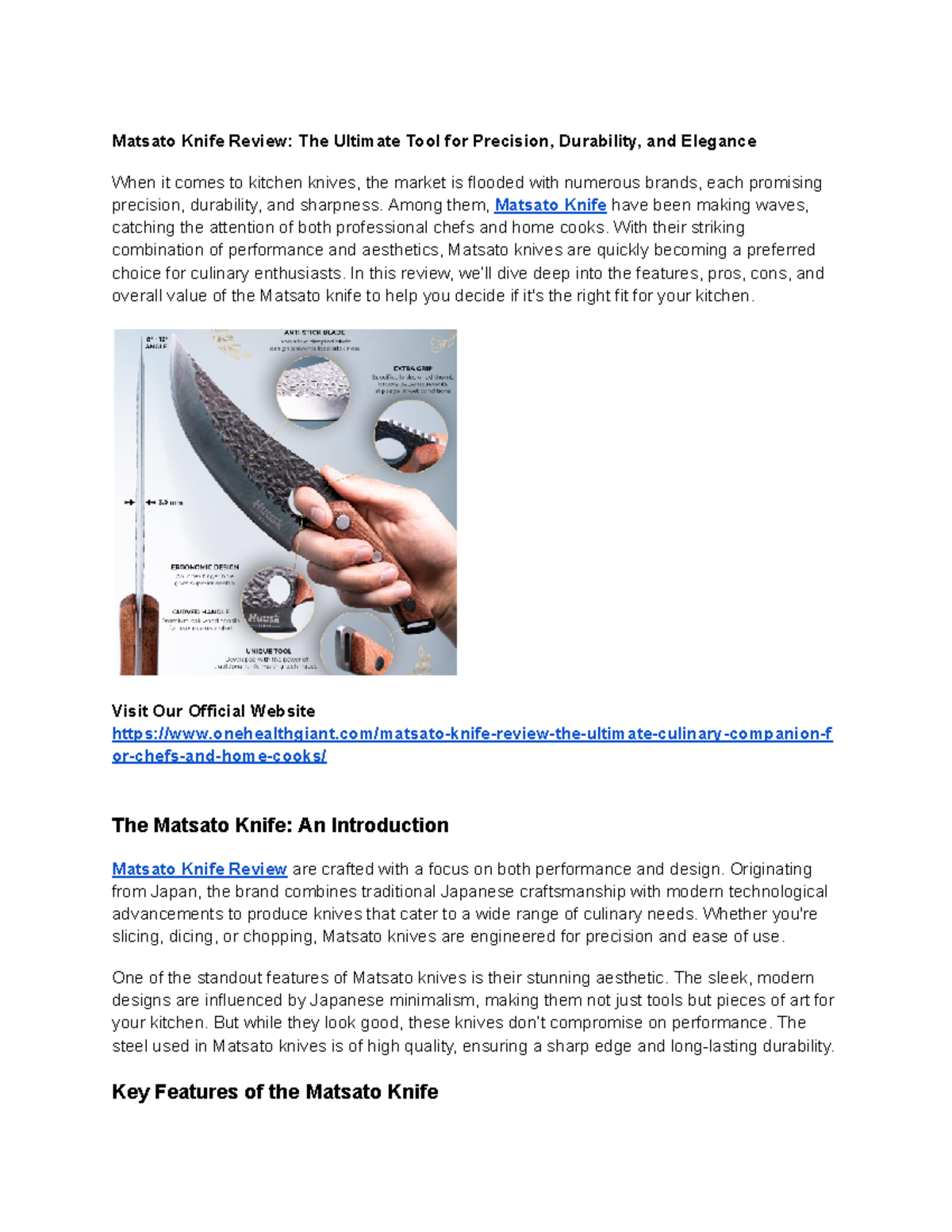 Matsato Japanese Kitchen Knife - Matsato Knife Review: The Ultimate ...