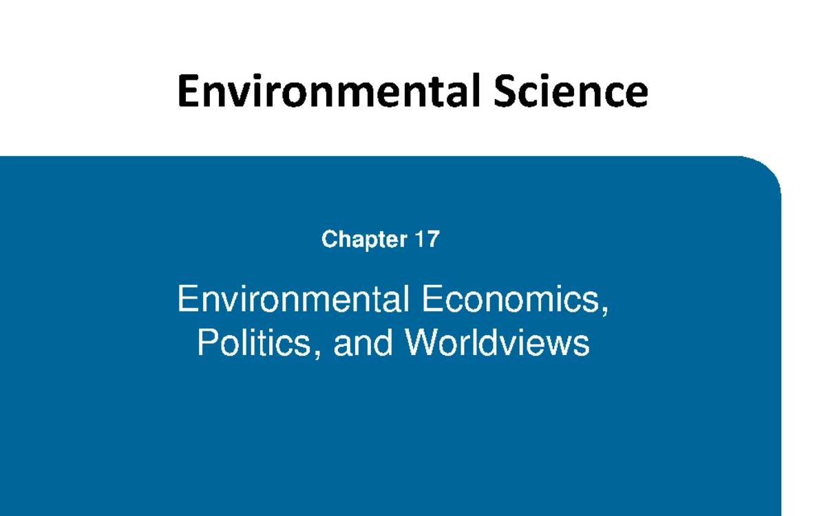 ES - Chapter 1: Environmental Problems and Sustainability Concepts ...