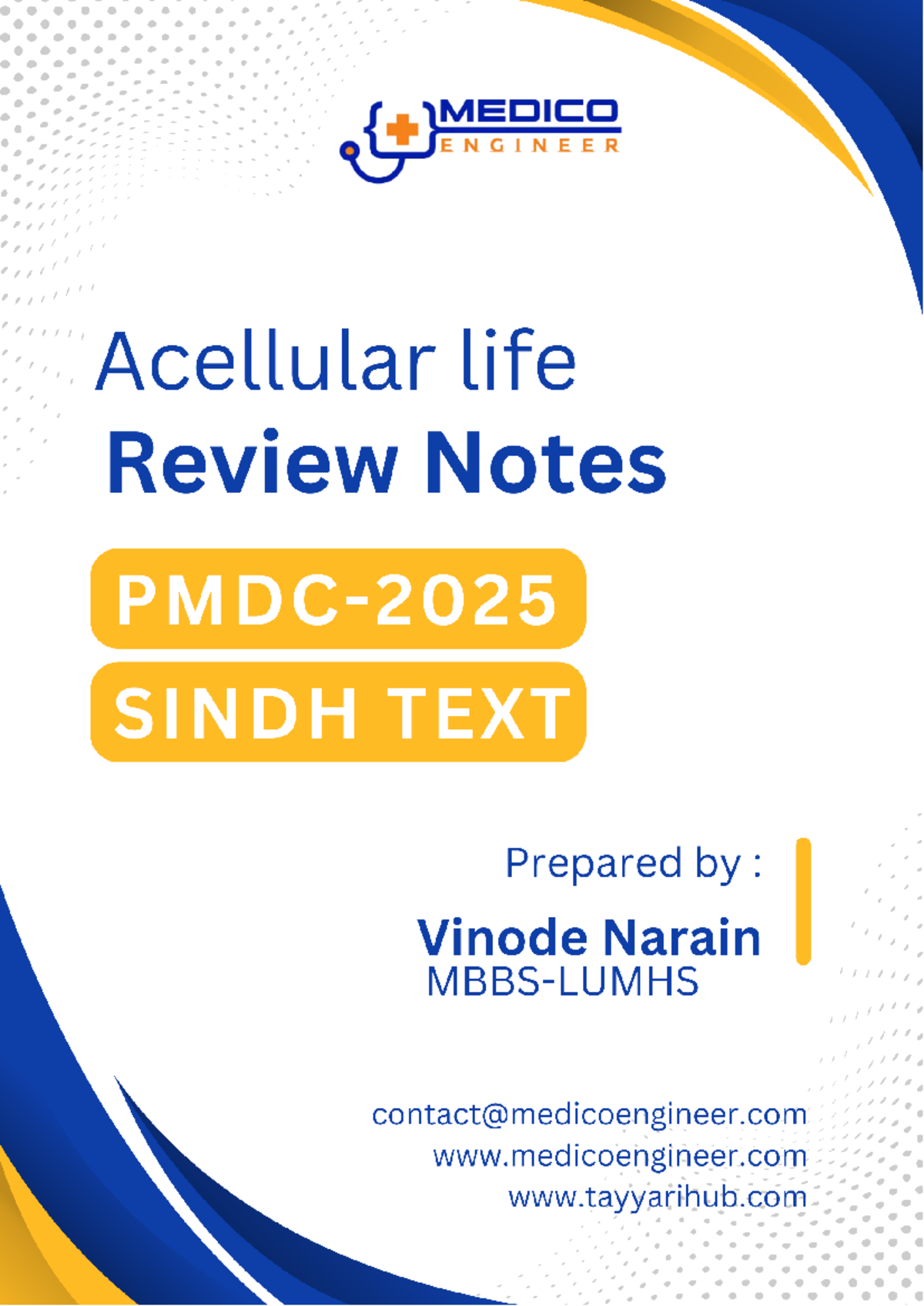 Acellular Life Summary Notes for PMDC-2025 Exam Preparation - Studocu
