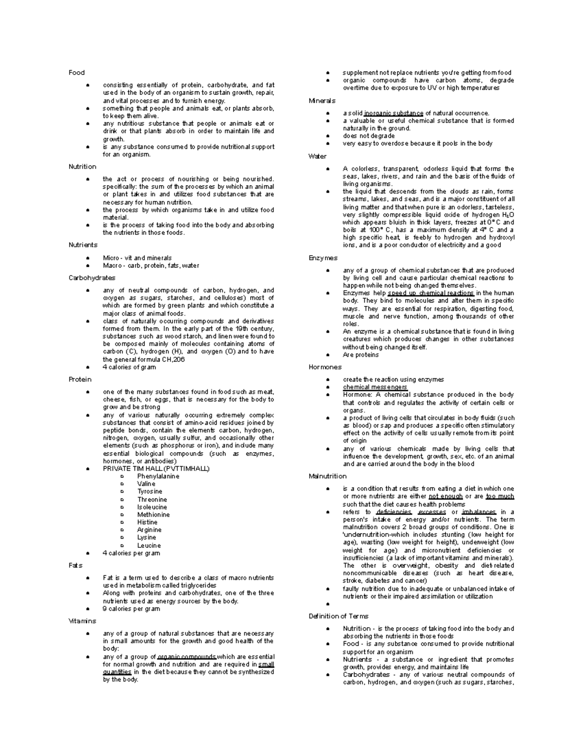 Nutrition Overview: Key Concepts and Nutrients (M1-M3) - Studocu