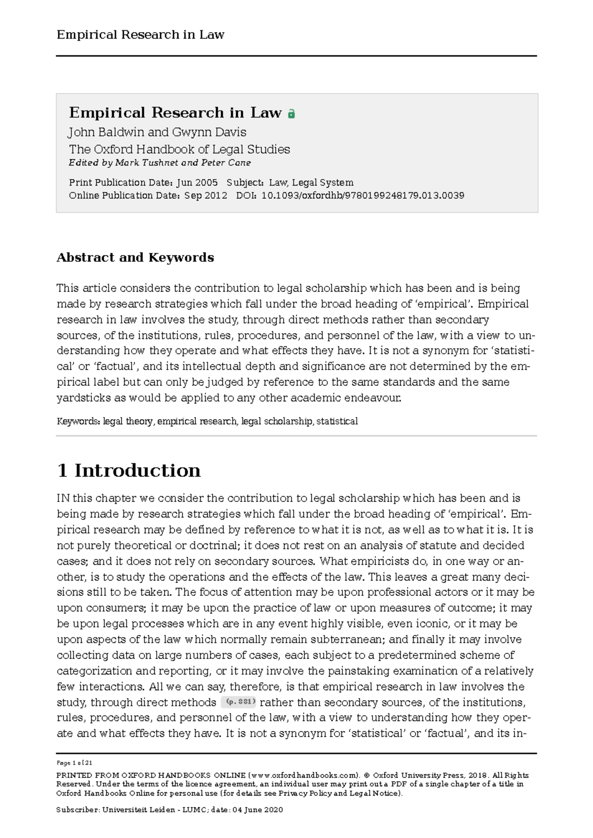 Empirical Research in Law: Understanding Legal Operations & Impact ...