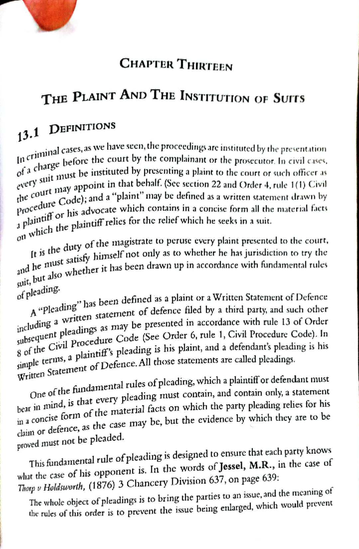 CHAPTER 13: THE PLAINT AND INSTITUTION OF SUITS - MAGISTRATE COURTS ...