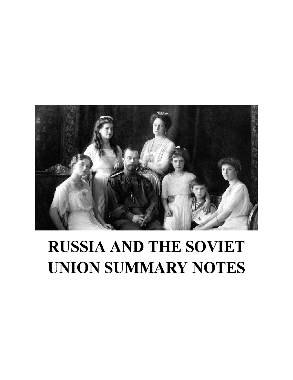 Russia and the Soviet Union: Summary Notes T2 on Bolshevik Era - Studocu