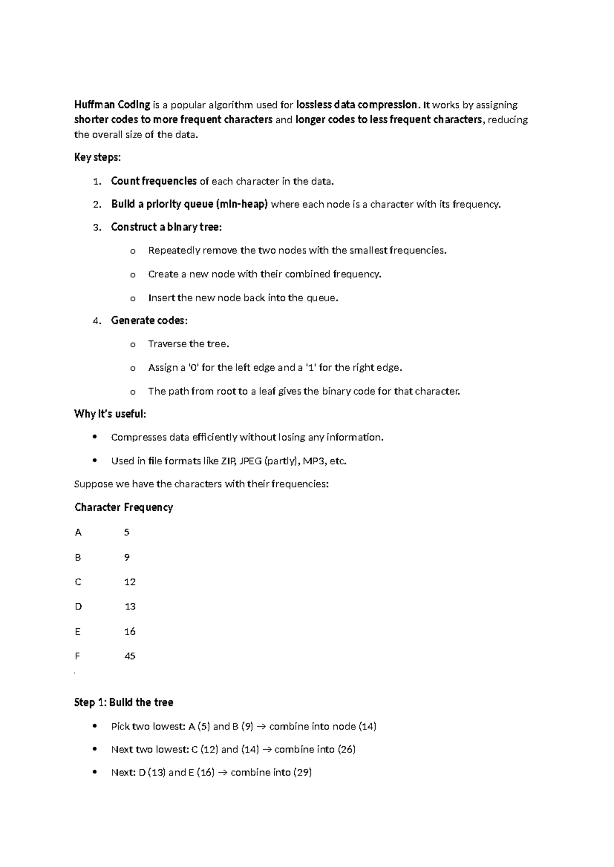 Huffman Coding: A Guide to Lossless Data Compression Methods - Studocu