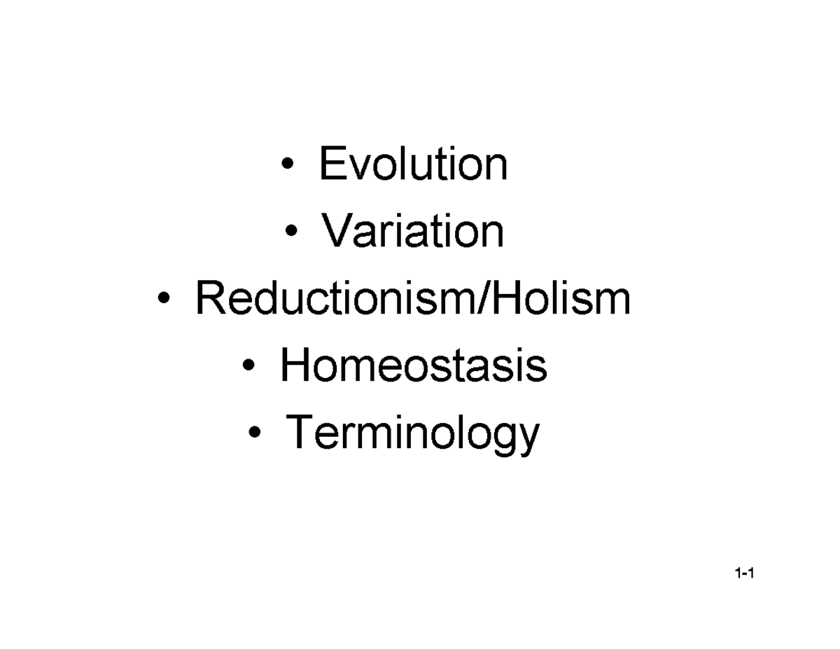 Human Evolution, Adaptation, and Structure: A Lecture Overview (BIO 101 ...