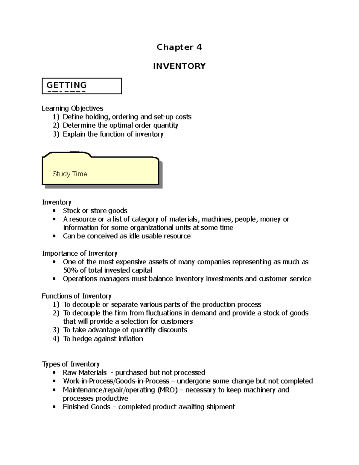 Chapter 4: Inventory Management Insights for MGT 03 - Studocu