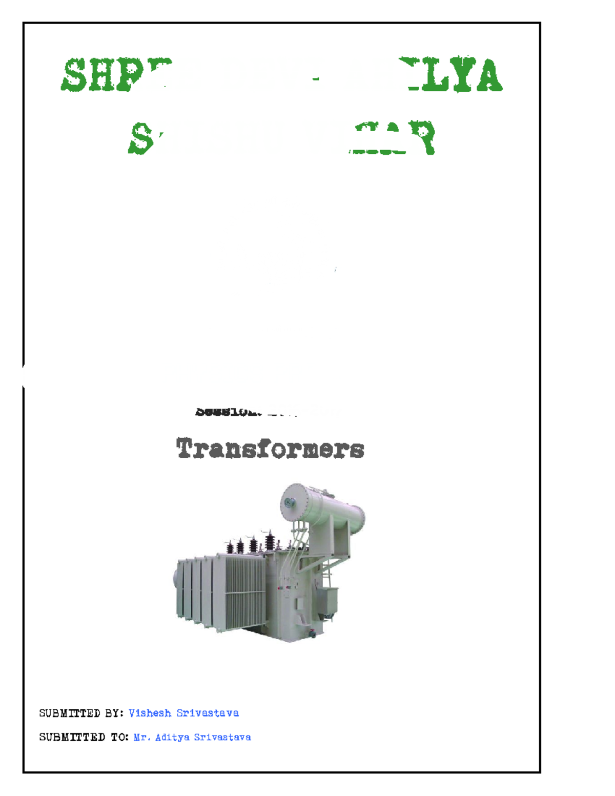 Investigatory Project on Transformers: A Class 12 Physics Study - Studocu