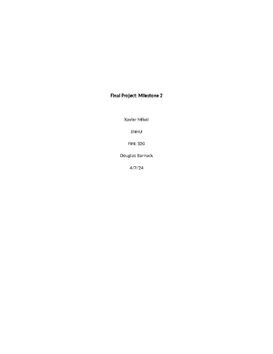 FIN 320 Final Project Financial Analysis Report - Financial Analysis A ...