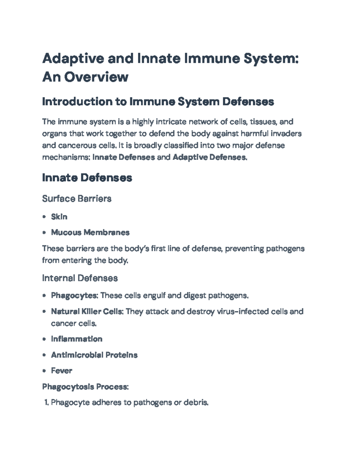 Adaptive and Innate Immune System Overview: Mechanisms and Functions ...