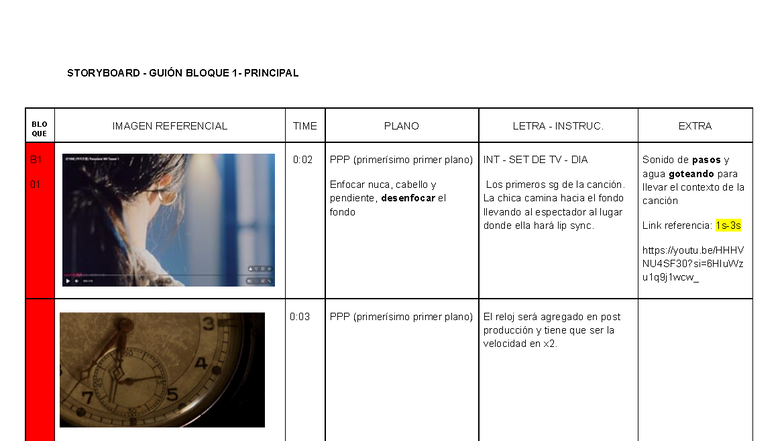 Storyboard: Mil Horas - Guión Bloque Principal B1 - Studocu