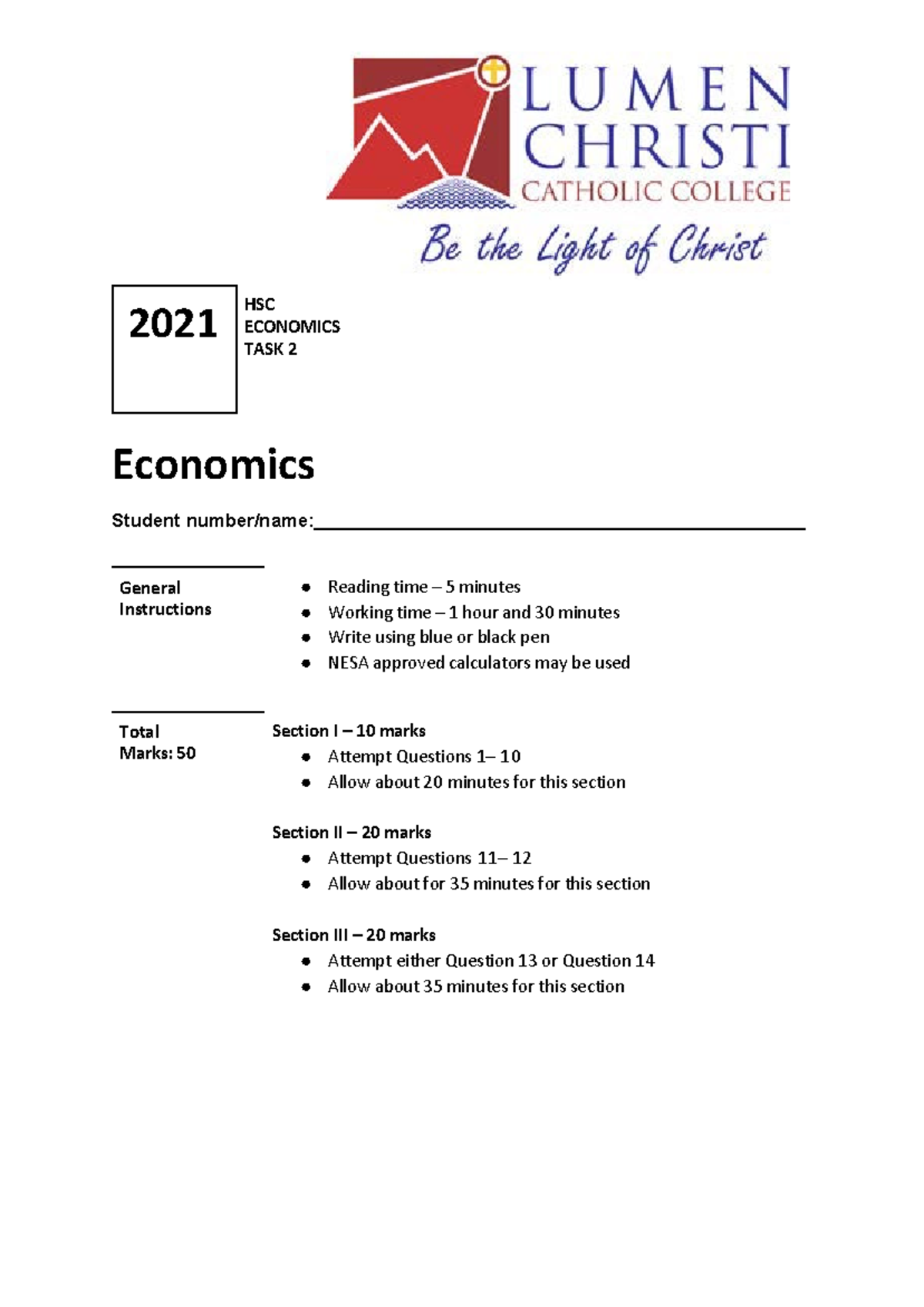 2021 HSC Economics HYE - Half Yearly Exam Paper and Answers - Studocu