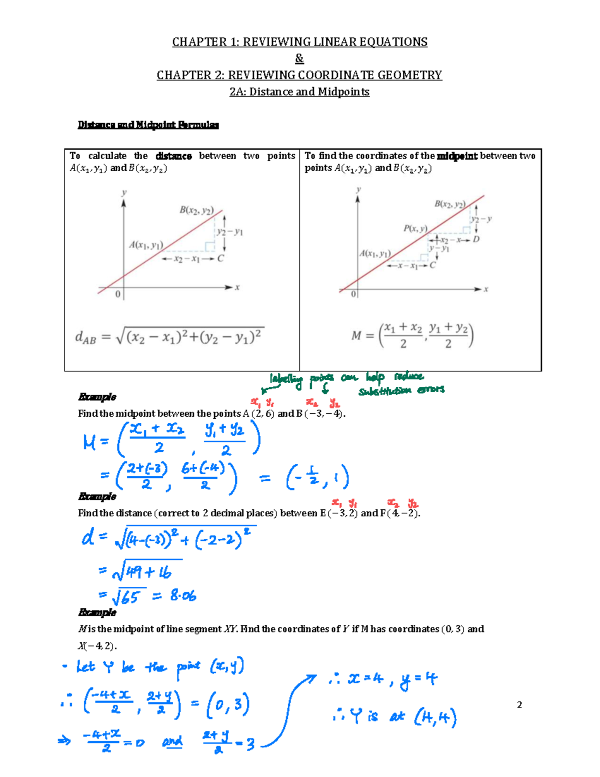Chapter 1 & 2: Solutions on Linear Equations & Geometry - Studocu